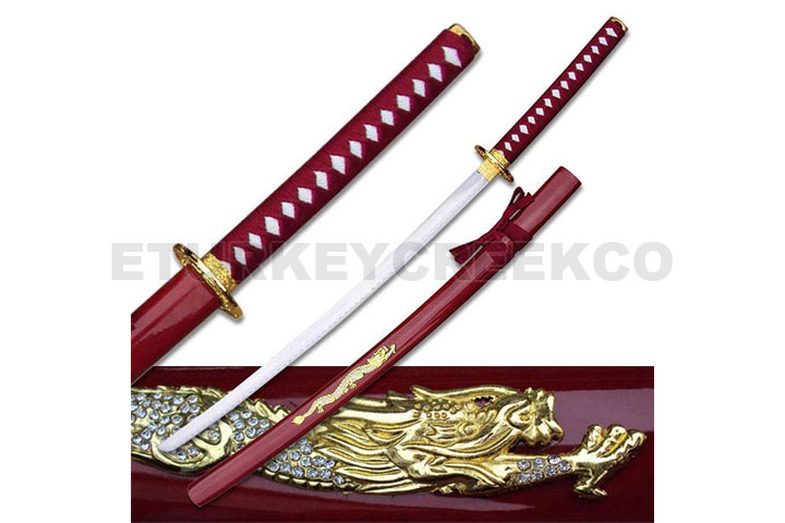 Turkey Creek Trading Company Inc.: Samurai Sword with Gold Dragon on ...
